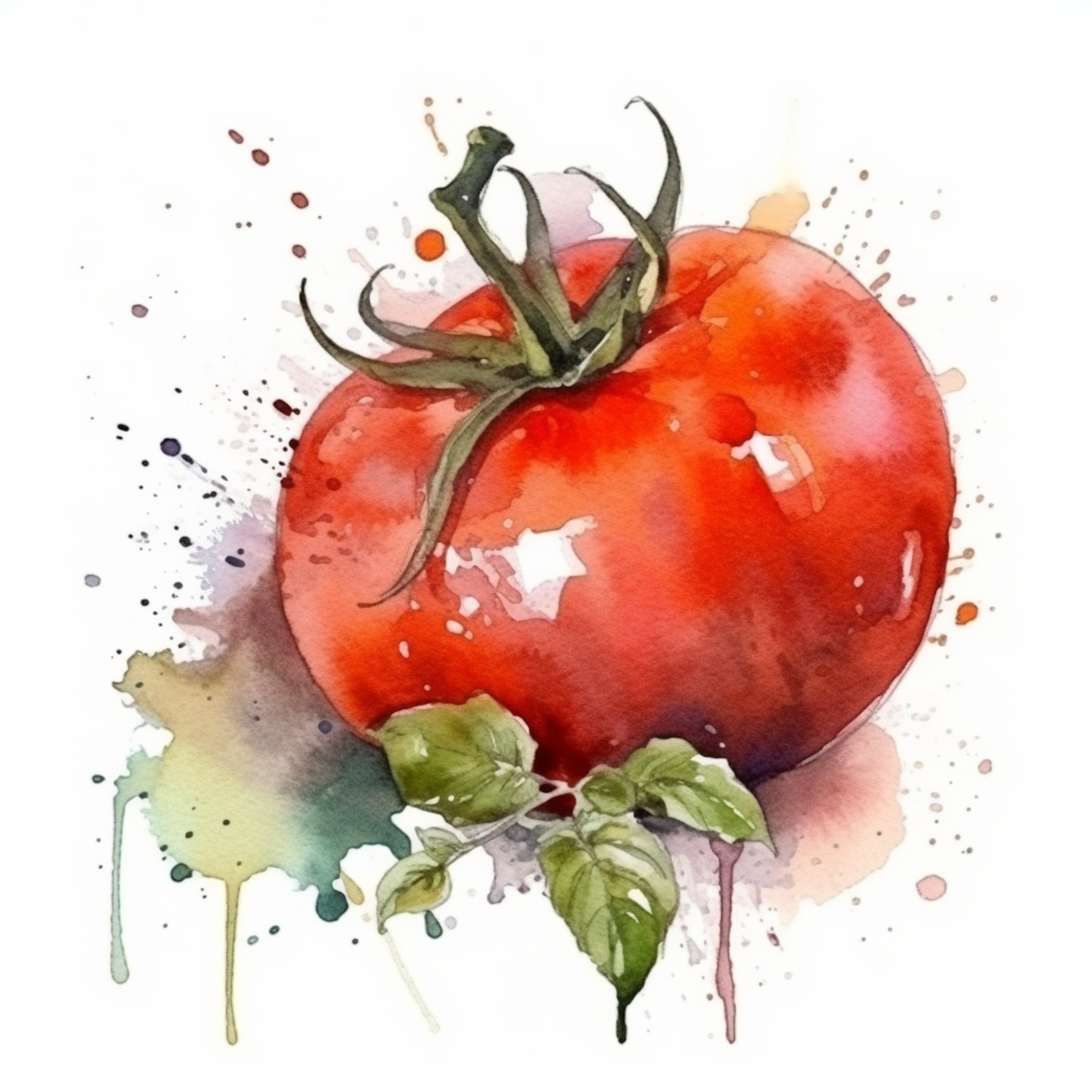 Digital Set of Tomato Watercolor Art - Etsy