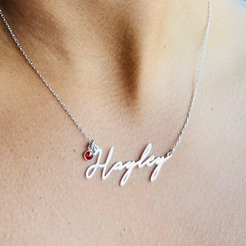 Silver Name Necklace - Etsy