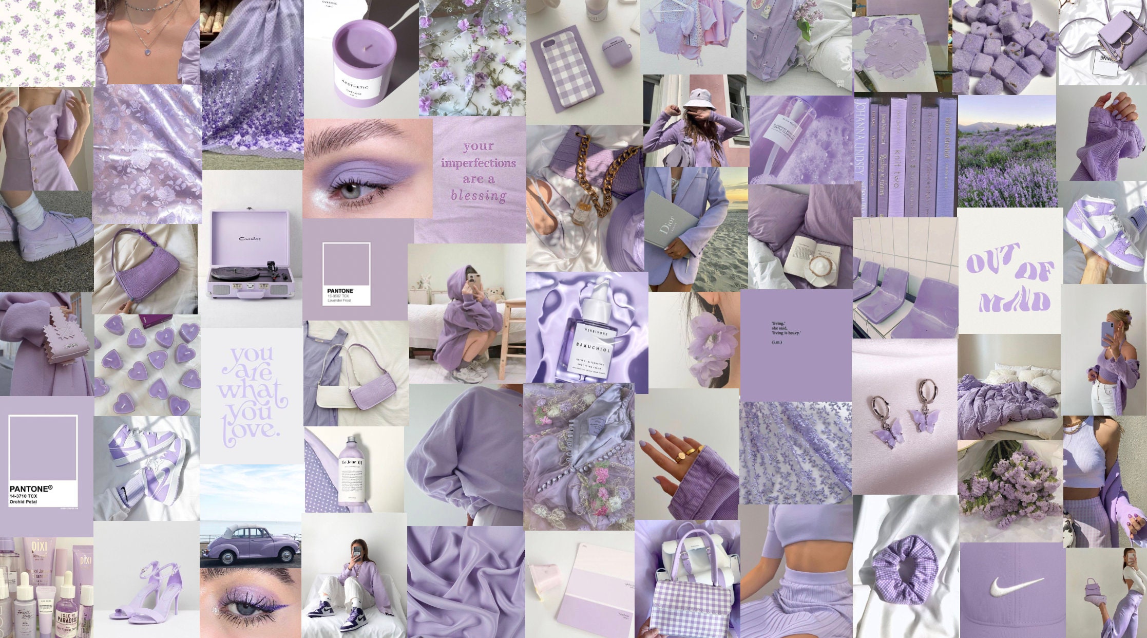 Lila Soft Aesthetic Collage Kit - Etsy.de