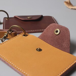 Leather Keychain Card Holder With Leather Key Chain-card Holder ...