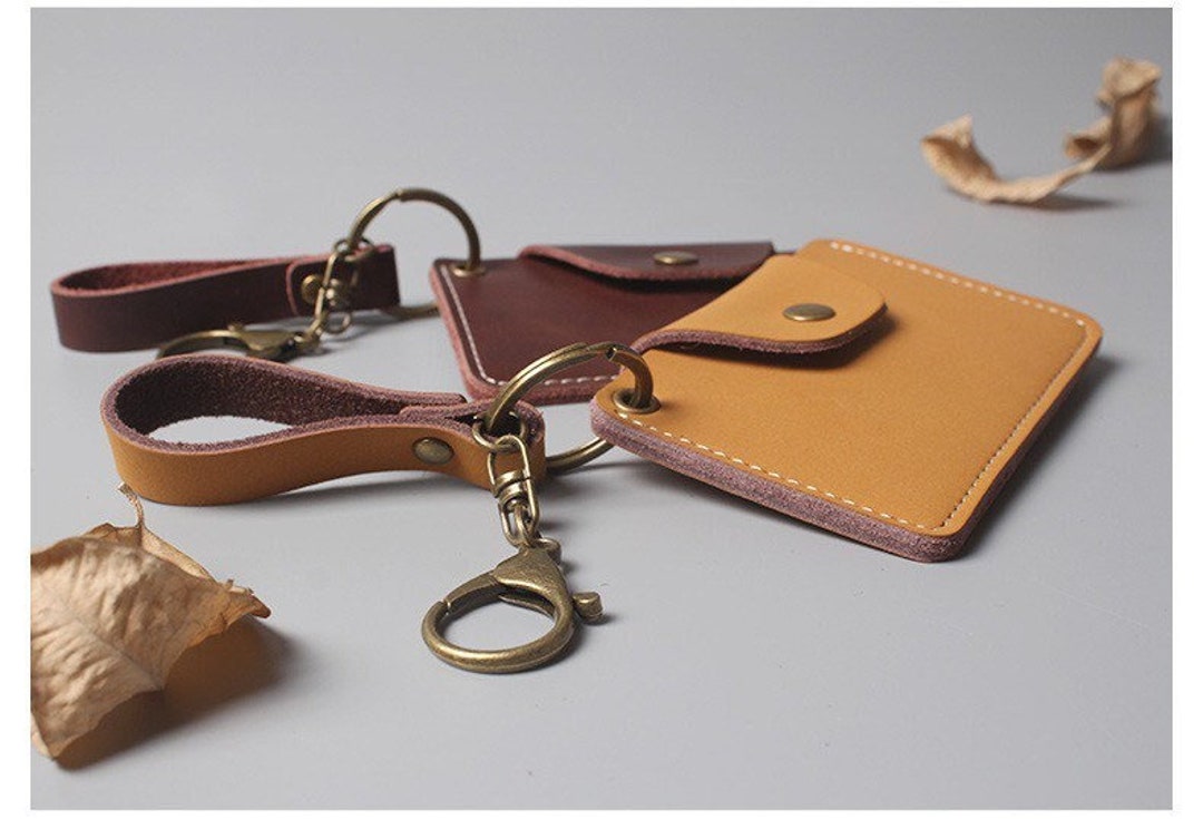 Leather Keychain Card Holder With Leather Key Chain-card Holder ...