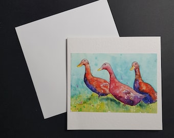 Duck With Rubber Duck Card - Etsy