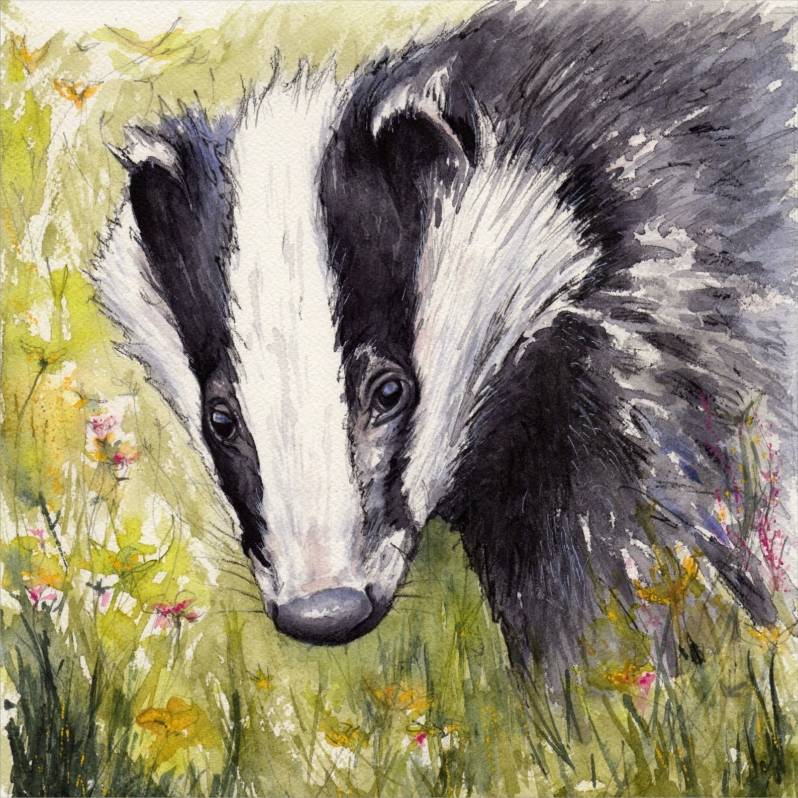 Badger Giclée Print, Wall Art, Nursery Art, Badger Print, British ...