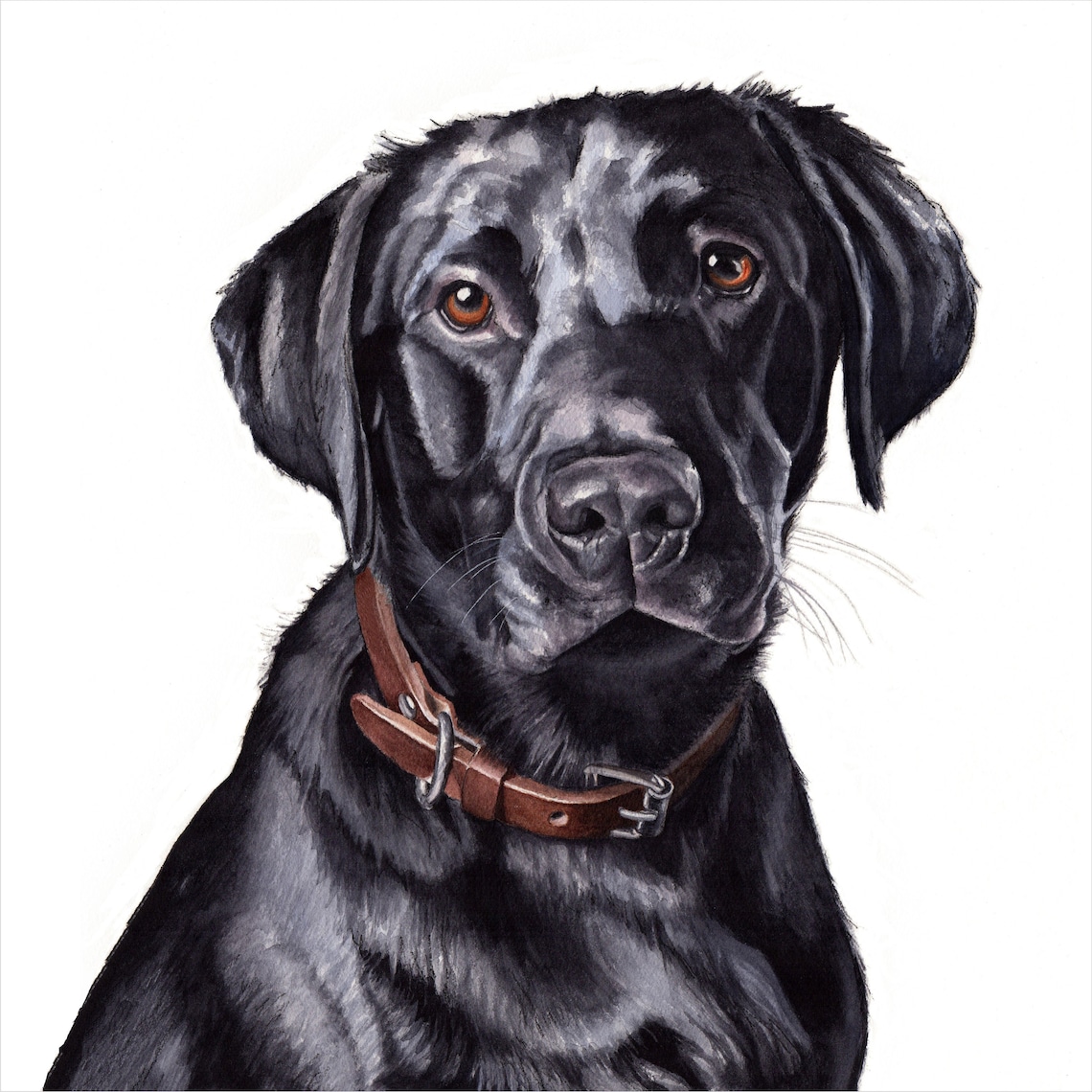 Black Labrador Fine Art Giclée Print, Wall Art, Nursery Art, Dog Print ...