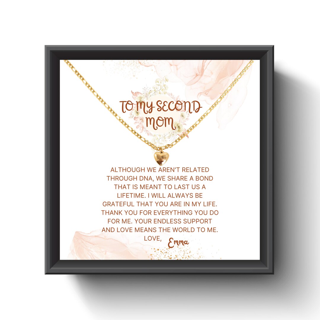 Second Mom Gift Necklace for Step Mom Christmas Gift for Mother in Law ...