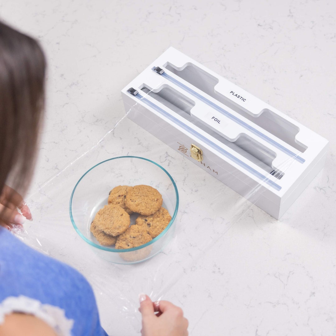 Foil and Plastic Wrap Organizer, Aluminum Foil Dispenser With Cutter 2 ...