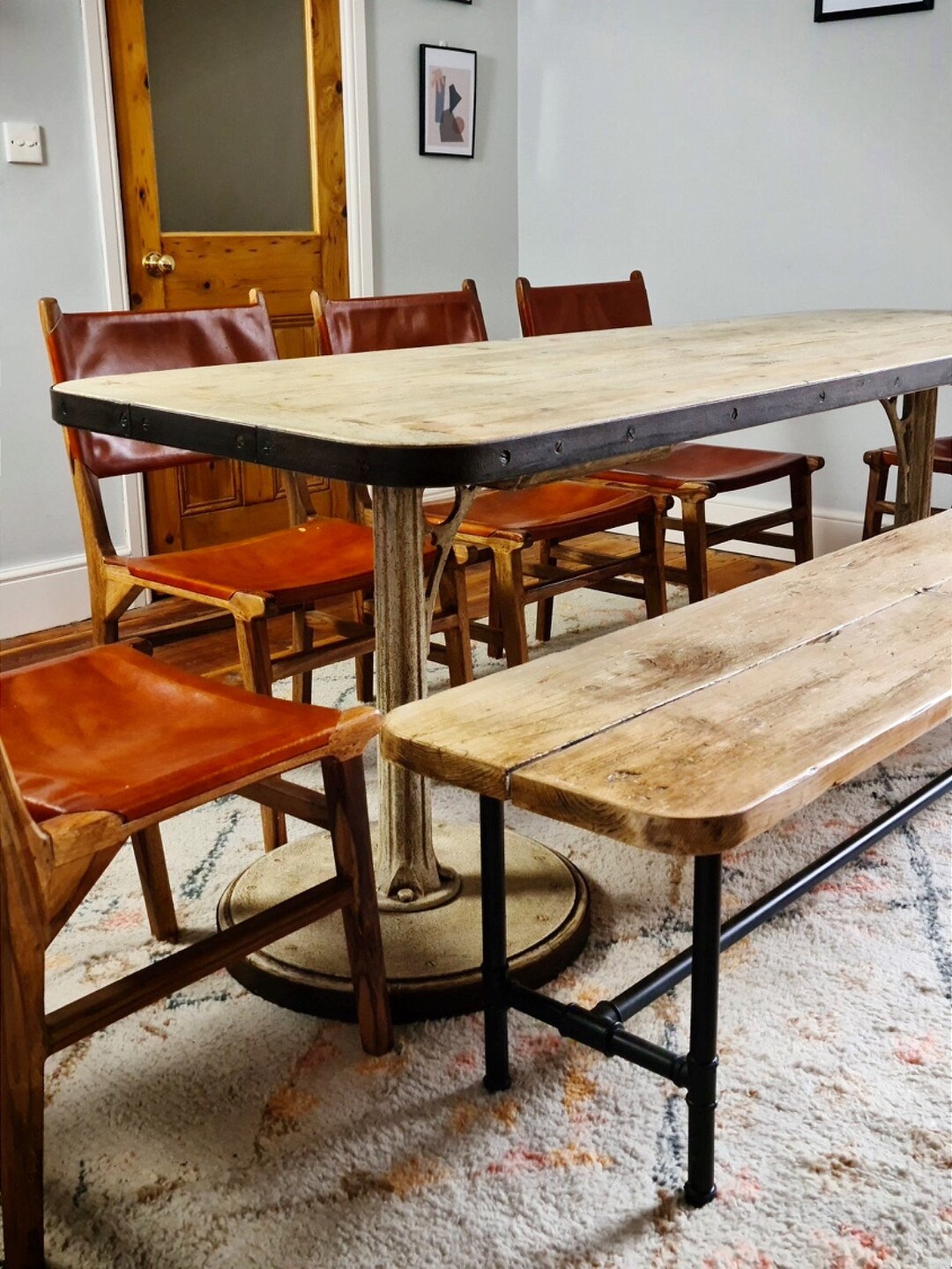Cottagecore Table · Reclaimed · Lime Waxed Top · Heavy Iron Legs ...