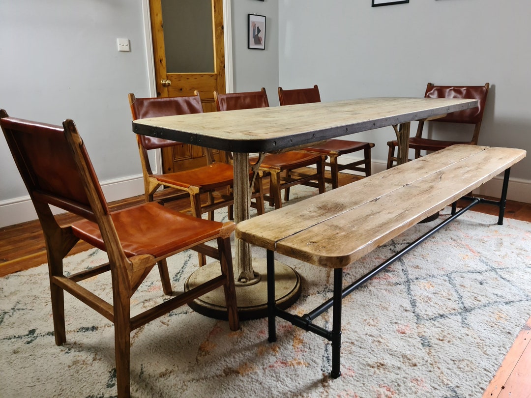 Cottagecore Table Reclaimed Lime Waxed Top Heavy Iron - Etsy UK