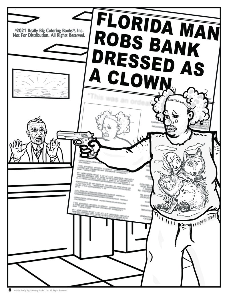 Florida Man Satirical Coloring Book - Etsy