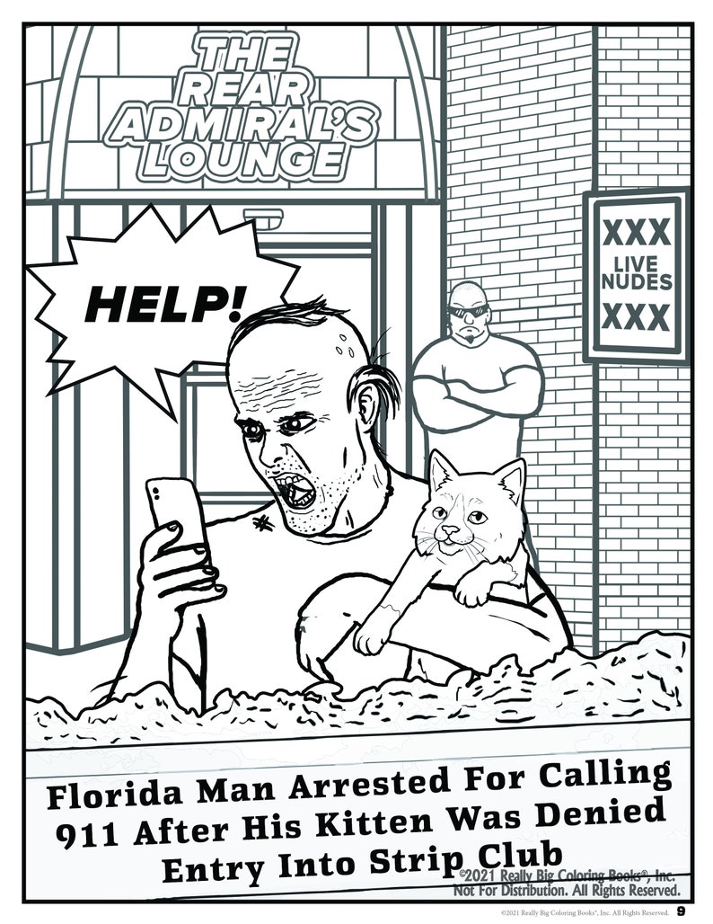 Florida Man Satirical Coloring Book - Etsy