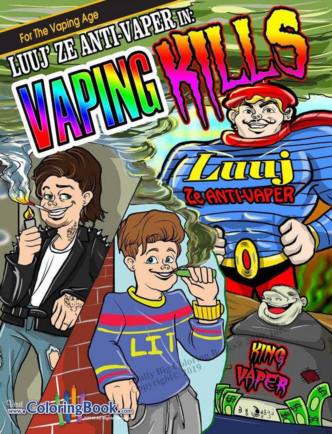 Adult Coloring Book - Anti-vaping Coloring Book - Vaping Kills Luuj ...