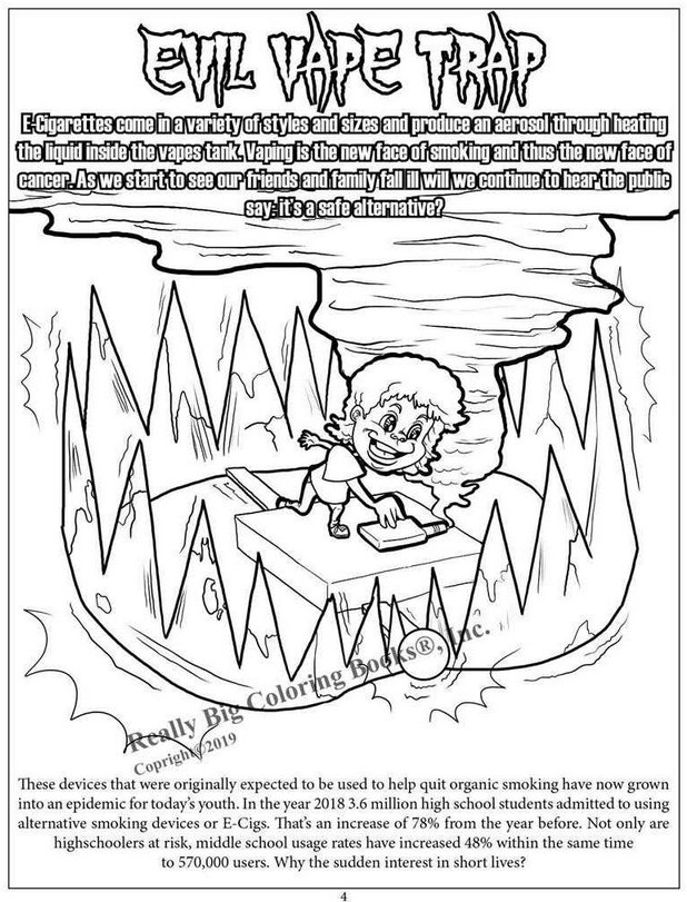 Adult Coloring Book Anti-vaping Coloring Book Vaping Kills Luuj Anti ...