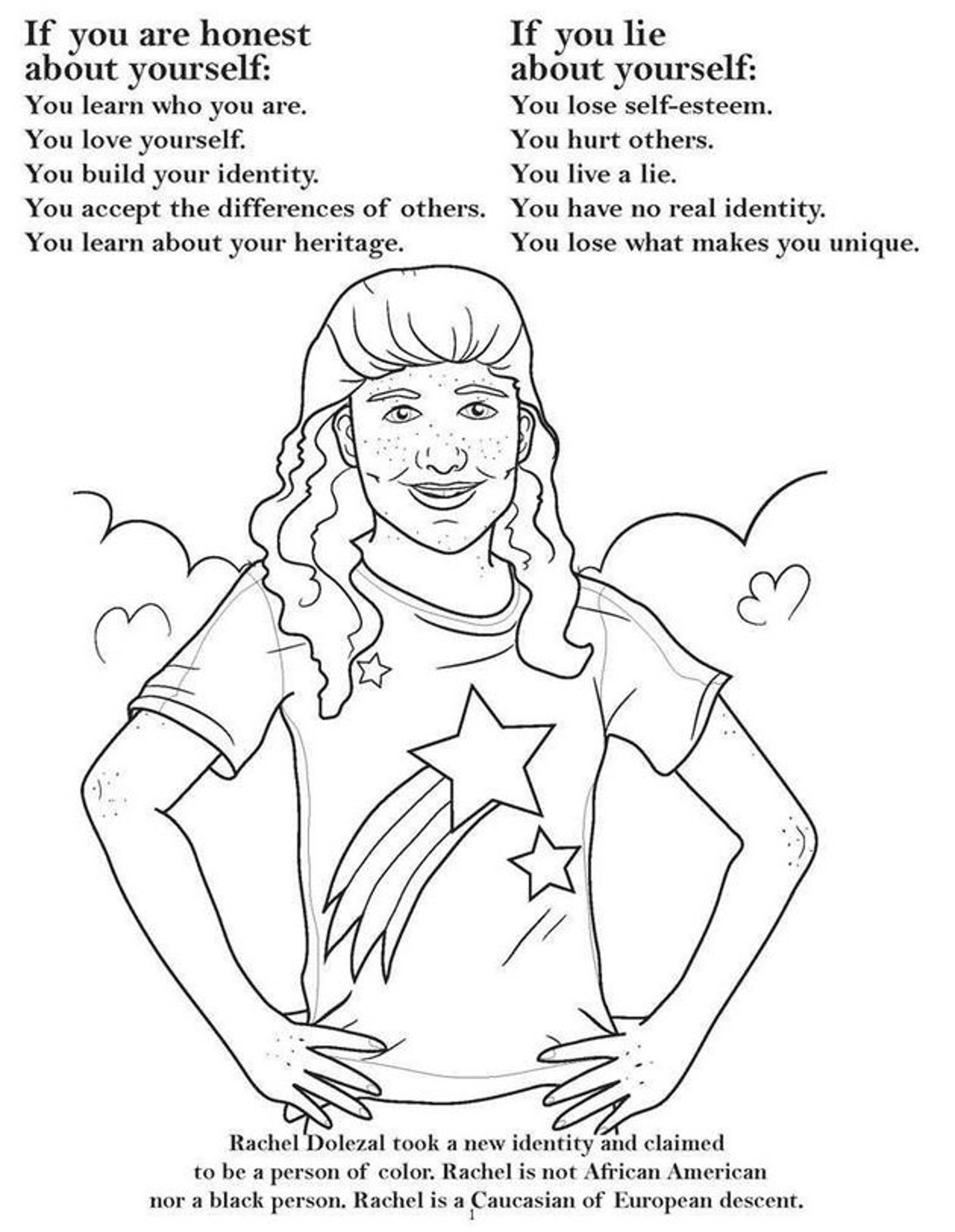 Adult Coloring Book - Satirical Coloring Book - Rachel Dolezal Adult ...