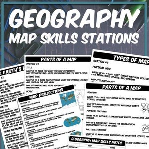 Introduction to Geography Map Stations Activity and Worksheets - Etsy ...