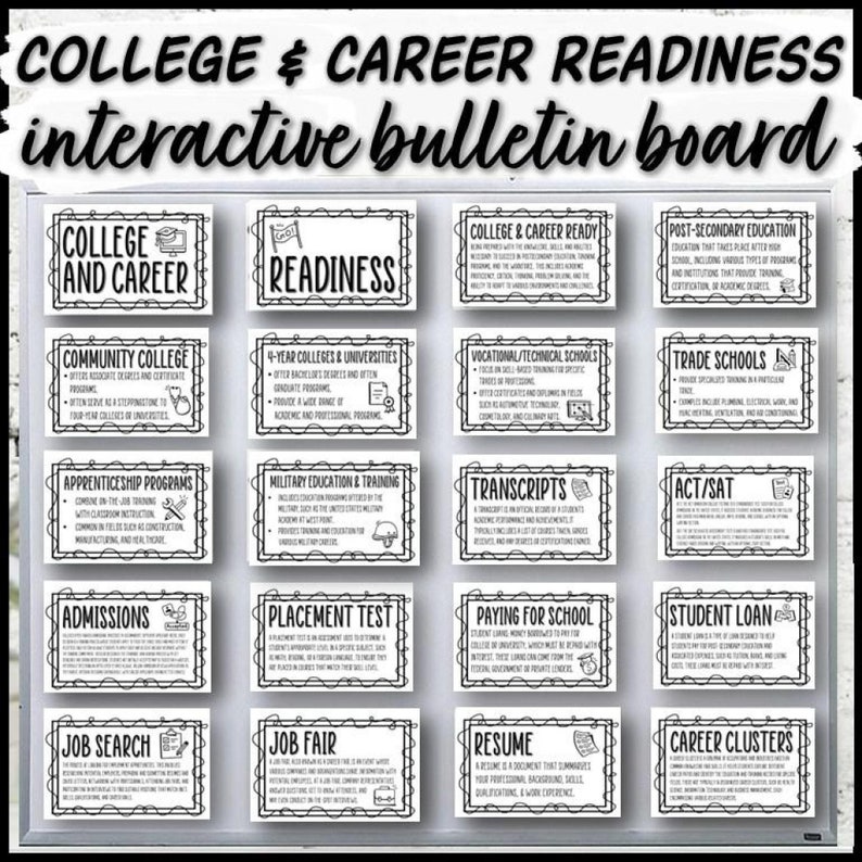 College and Career Readiness Interactive Bulletin Board and Graphic ...