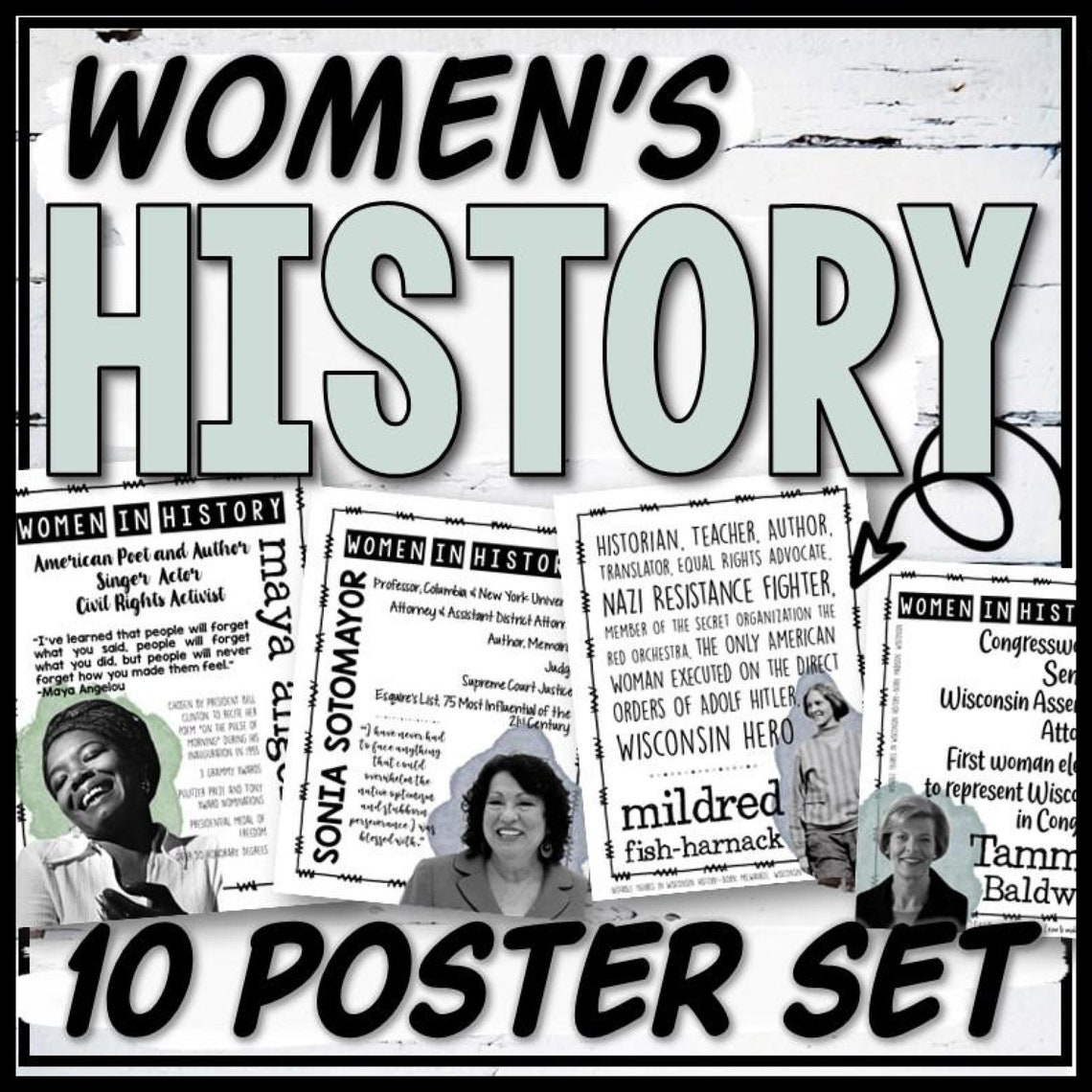 Women's History Bulletin Board Poster Set - Etsy