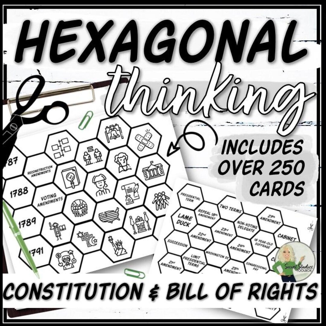 Constitution and Bill of Rights Hexagonal Thinking Activity paper ...