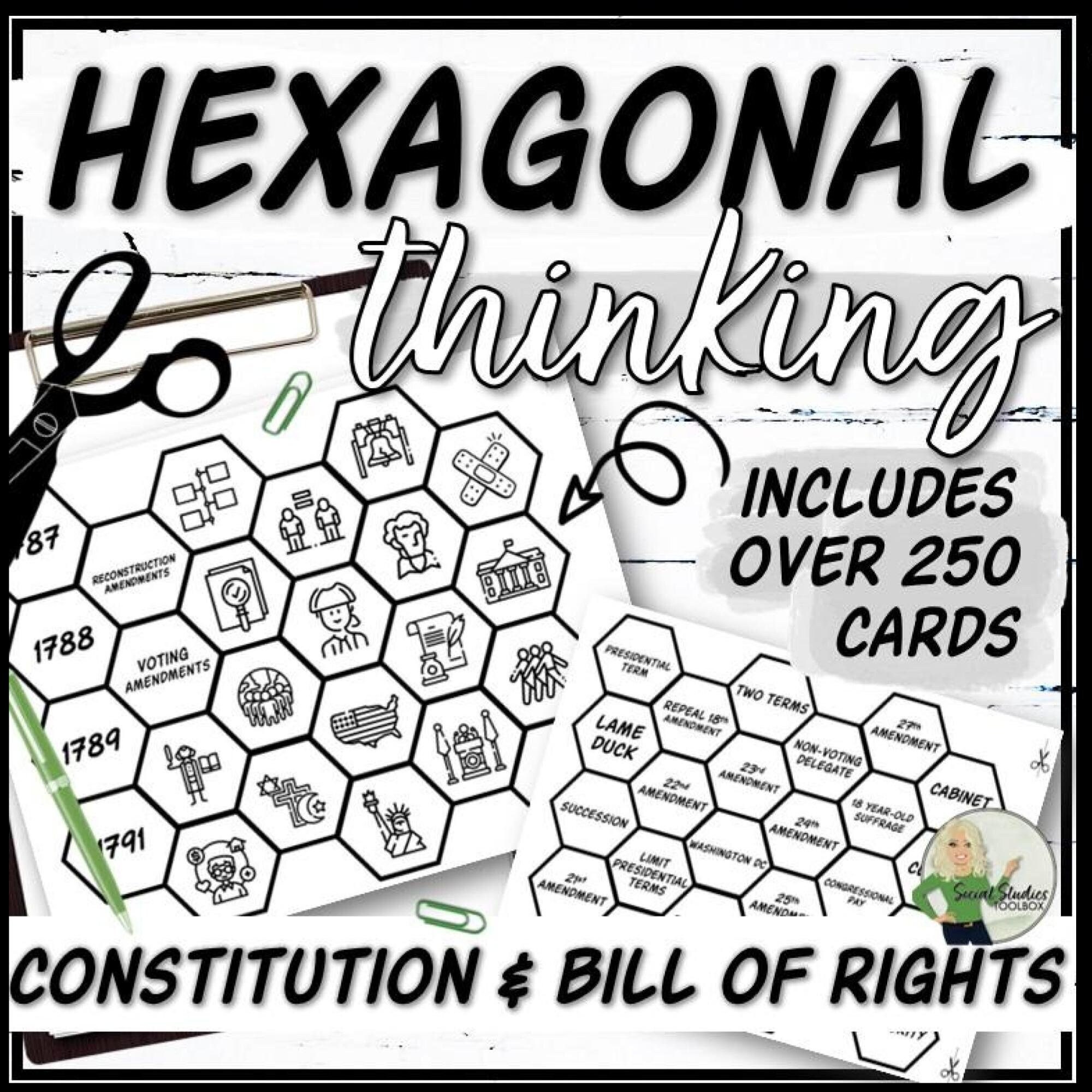 Constitution and Bill of Rights Hexagonal Thinking Activity (paper ...