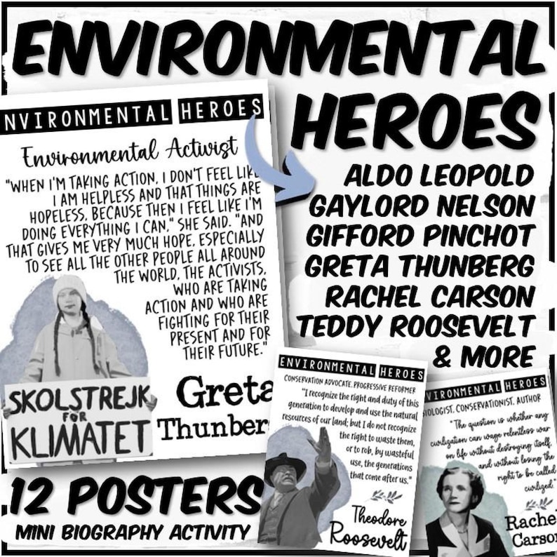 Environmental Heroes Poster Set - Etsy