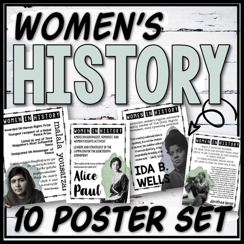 Women's History Bulletin Board Poster Set - Etsy