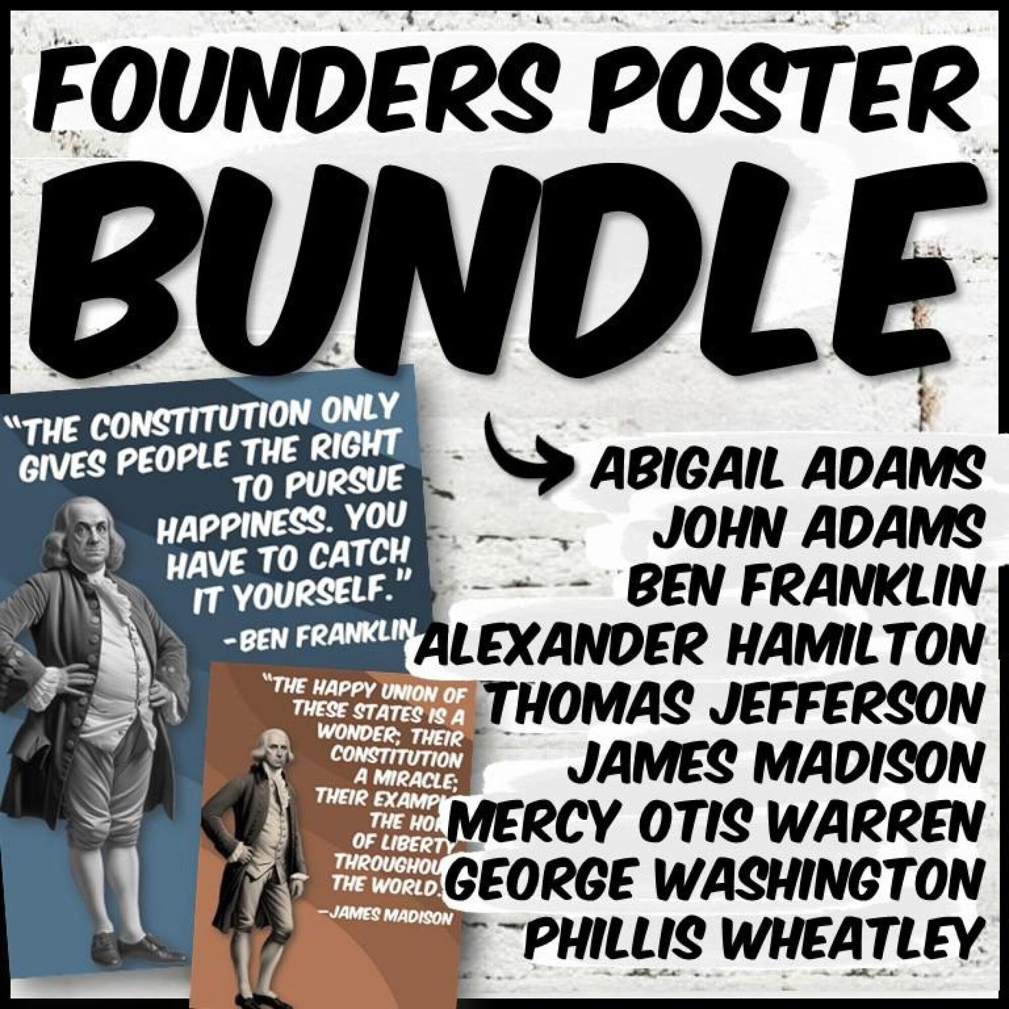 Founding Mothers and Fathers Poster Set and Historical Hexagonal ...