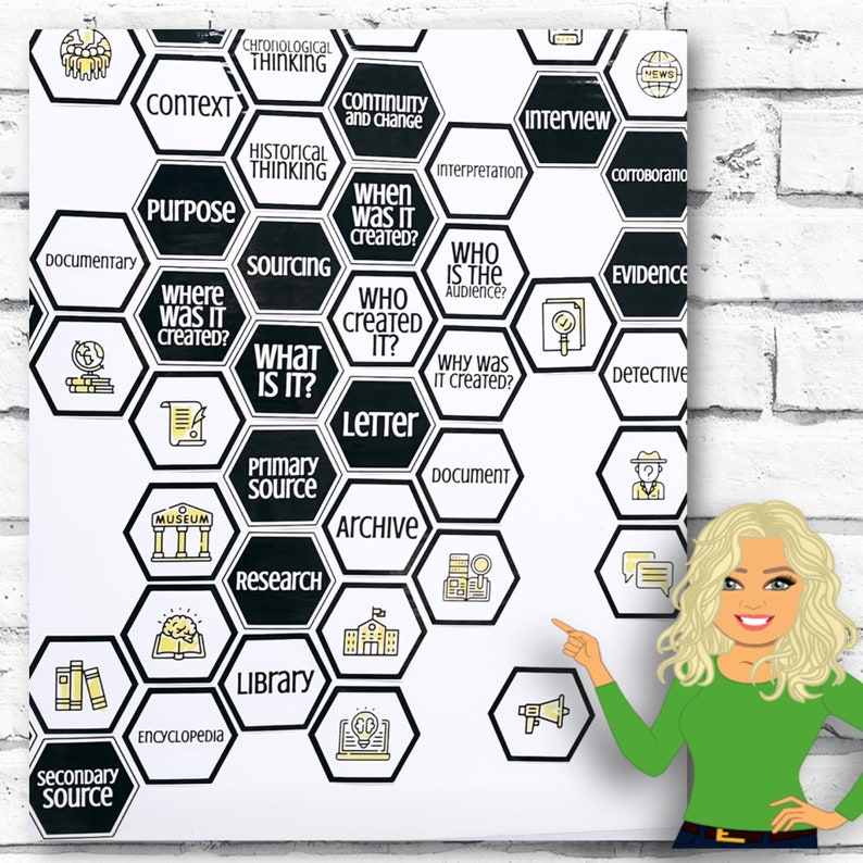 Historical Thinking Hexagonal Bulletin Board Display Digital Download ...