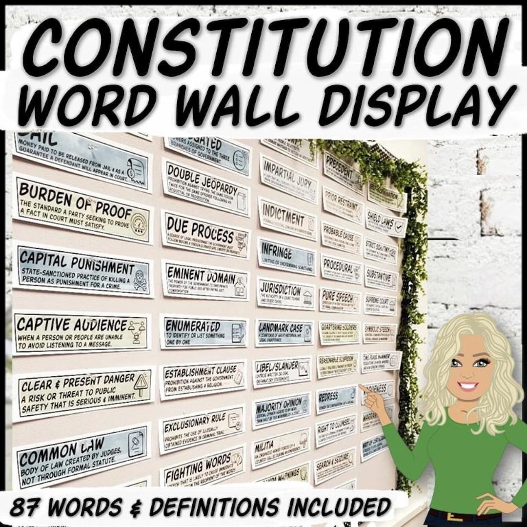 Constitution and Bill of Rights Word Wall Bulletin Board - Etsy