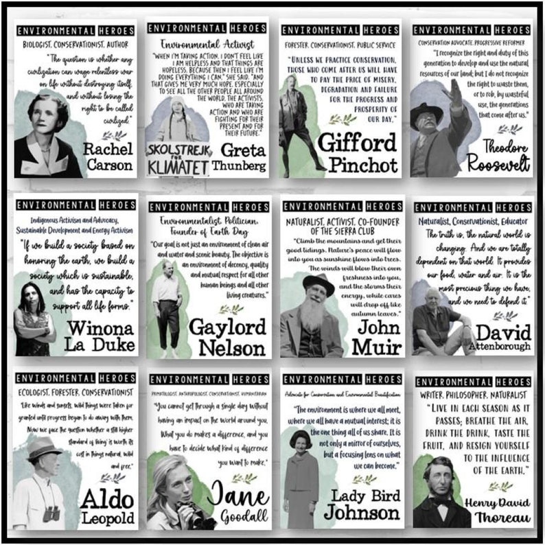 Environmental Heroes Poster Set - Etsy
