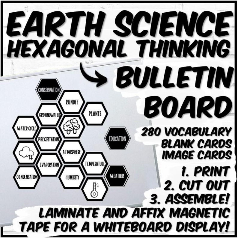 Earth Science Hexagonal Thinking Bulletin Board Display editable - Etsy