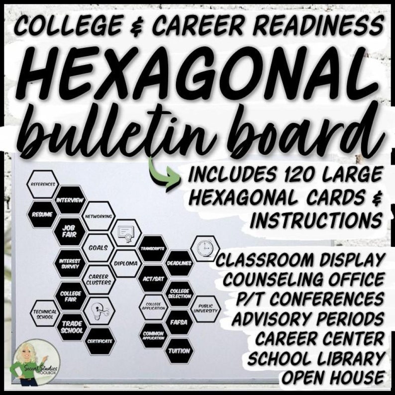 College and Career Readiness Hexagonal Thinking Bulletin Board - Etsy