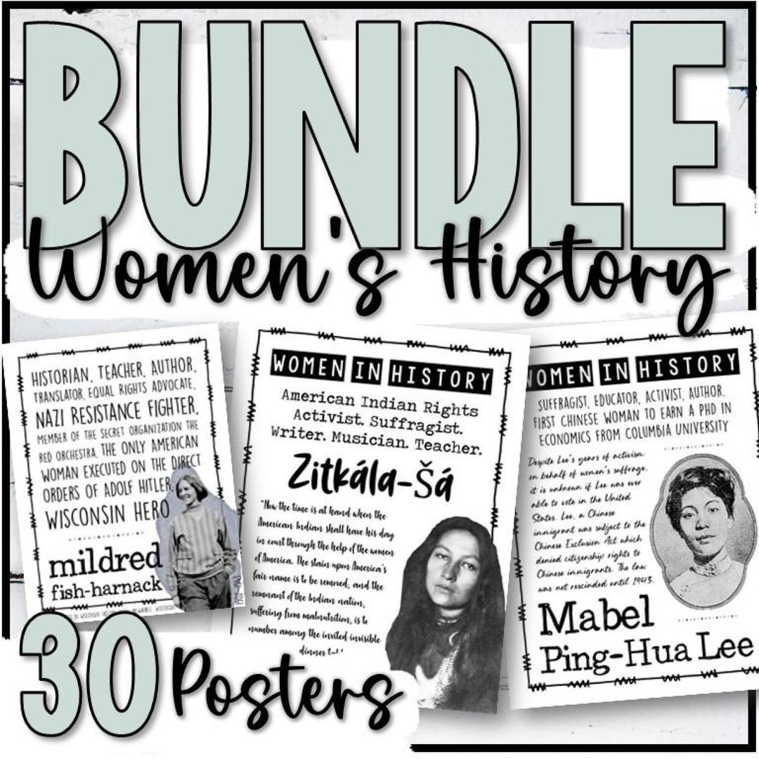 Women's History Bulletin Board Poster Set - Etsy