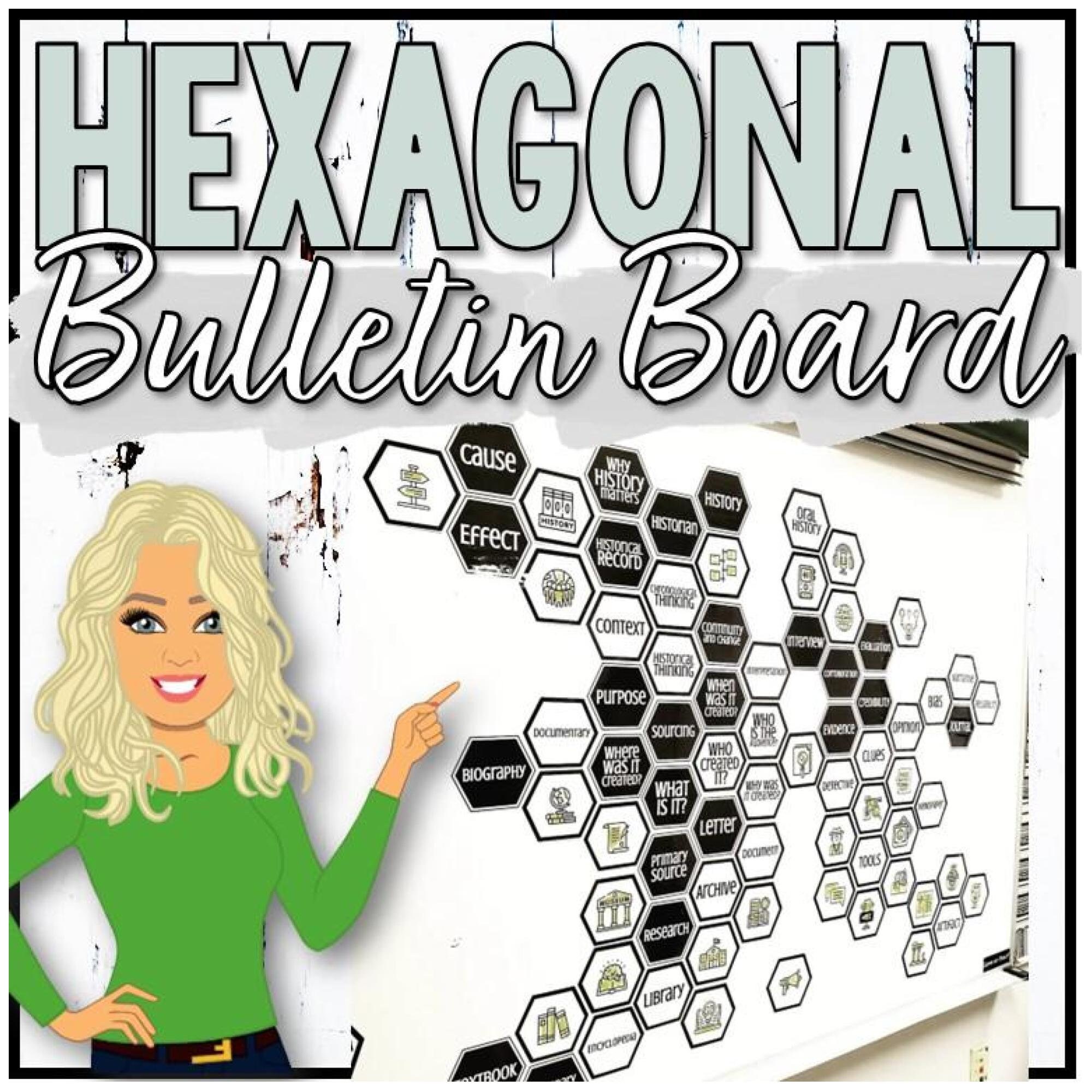 Historical Thinking Hexagonal Bulletin Board Display Digital Download ...