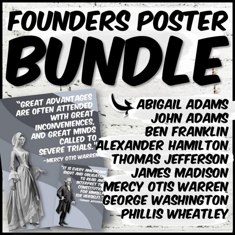 Founding Mothers and Fathers Poster Set and Historical - Etsy
