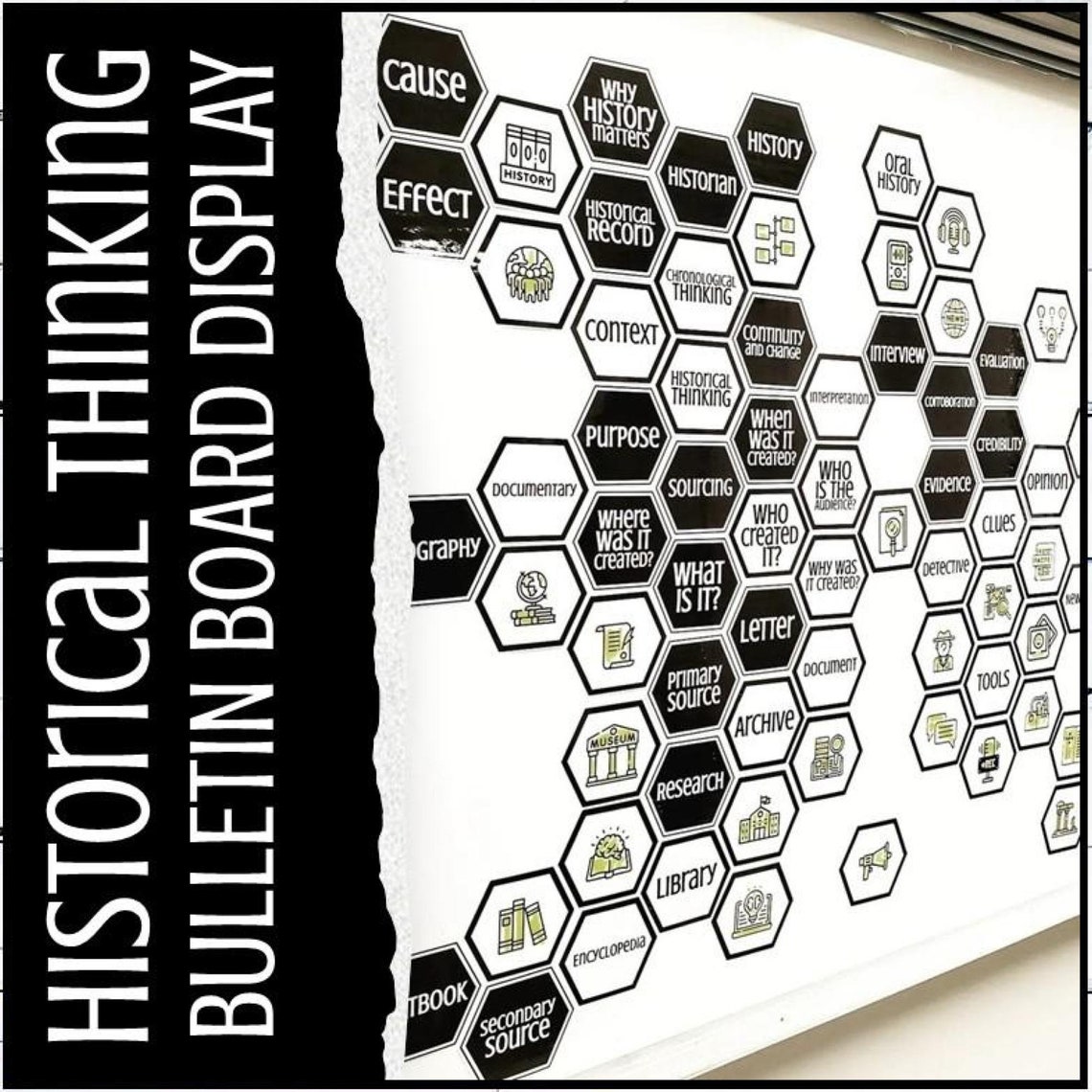Historical Thinking Hexagonal Bulletin Board Display Digital Download ...