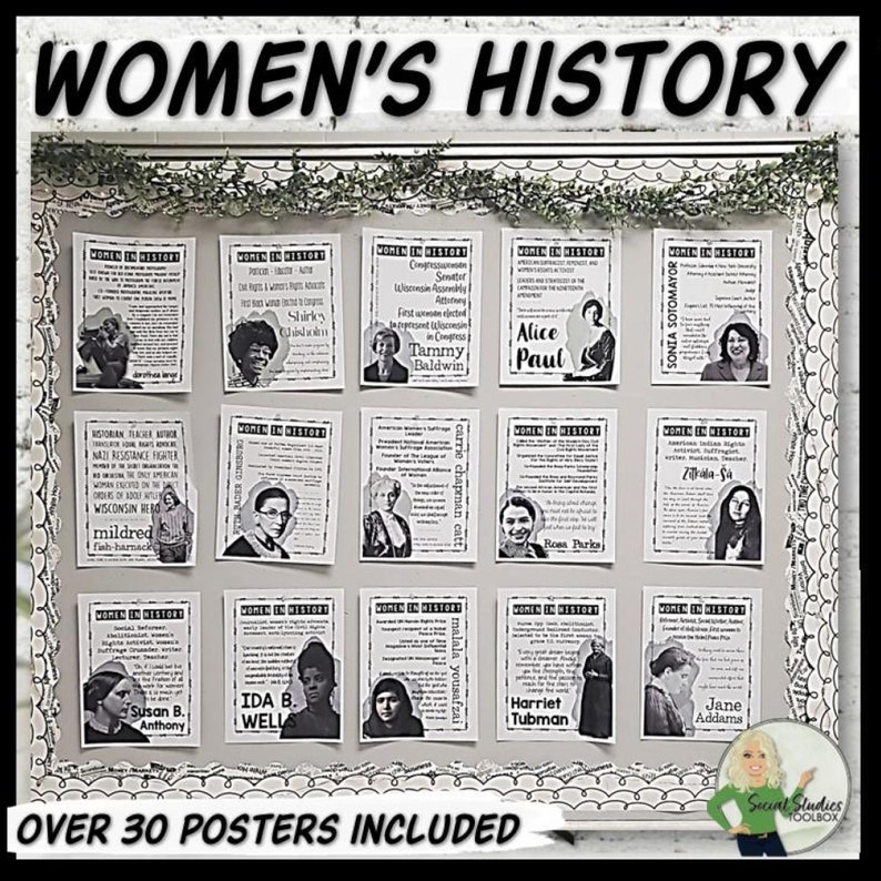 Women's History Bulletin Board Poster Set - Etsy