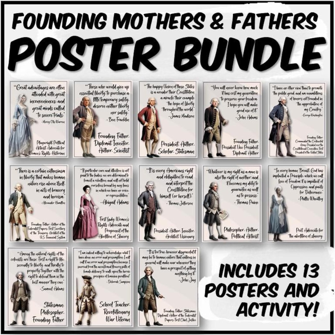Founding Mothers and Fathers Poster Set and Historical Hexagonal ...