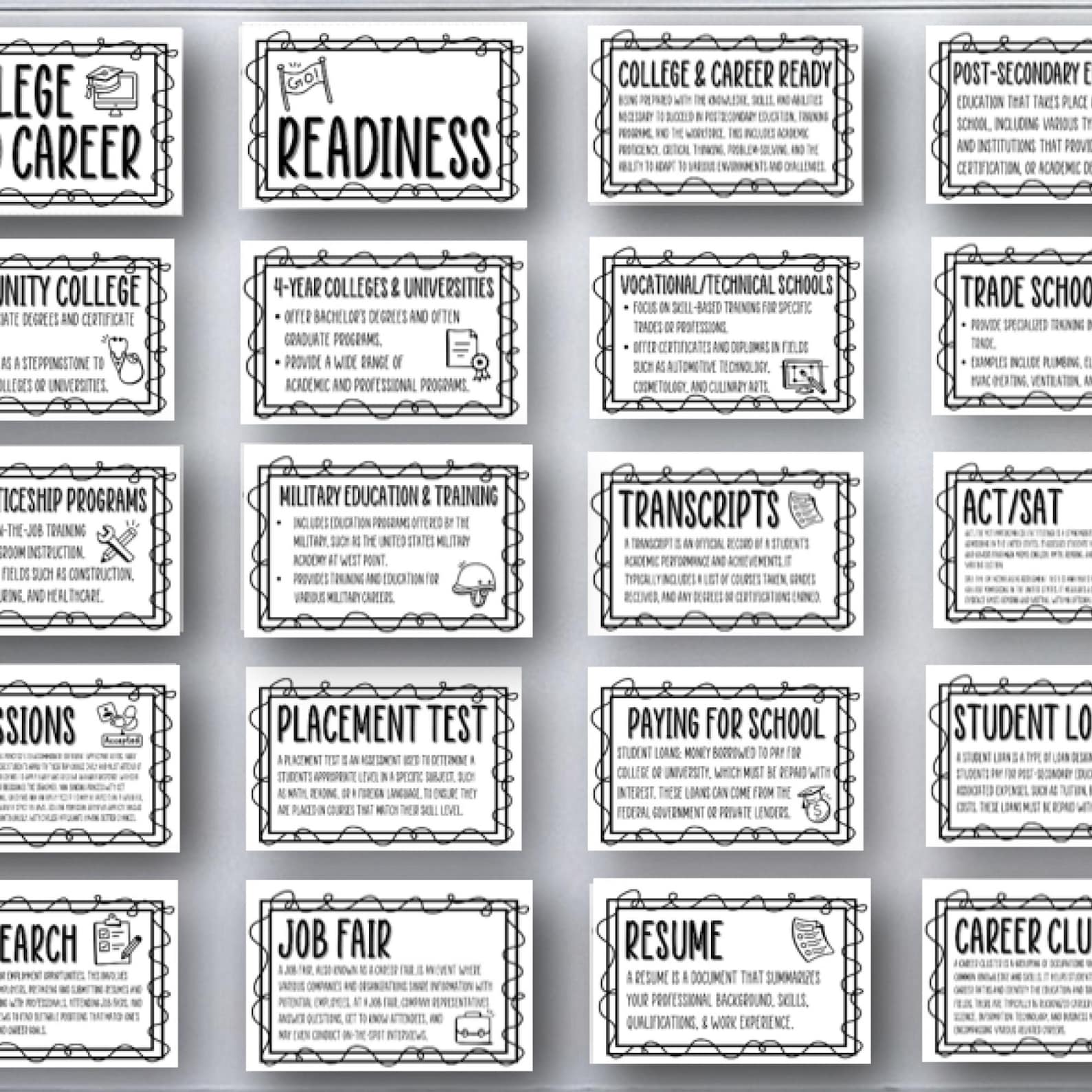 College and Career Readiness Interactive Bulletin Board and Graphic ...