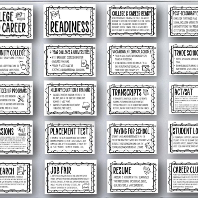College and Career Readiness Interactive Bulletin Board and Graphic ...