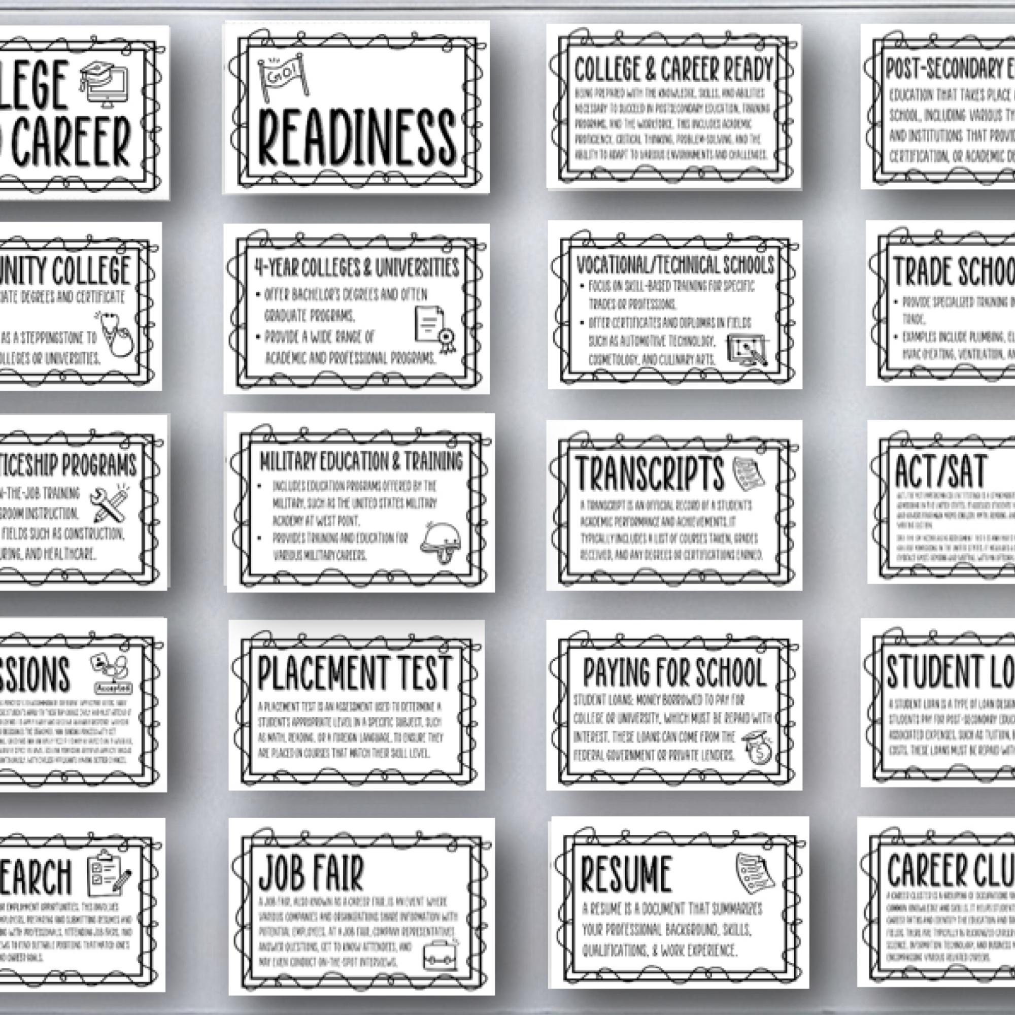 College and Career Readiness Interactive Bulletin Board and Graphic ...