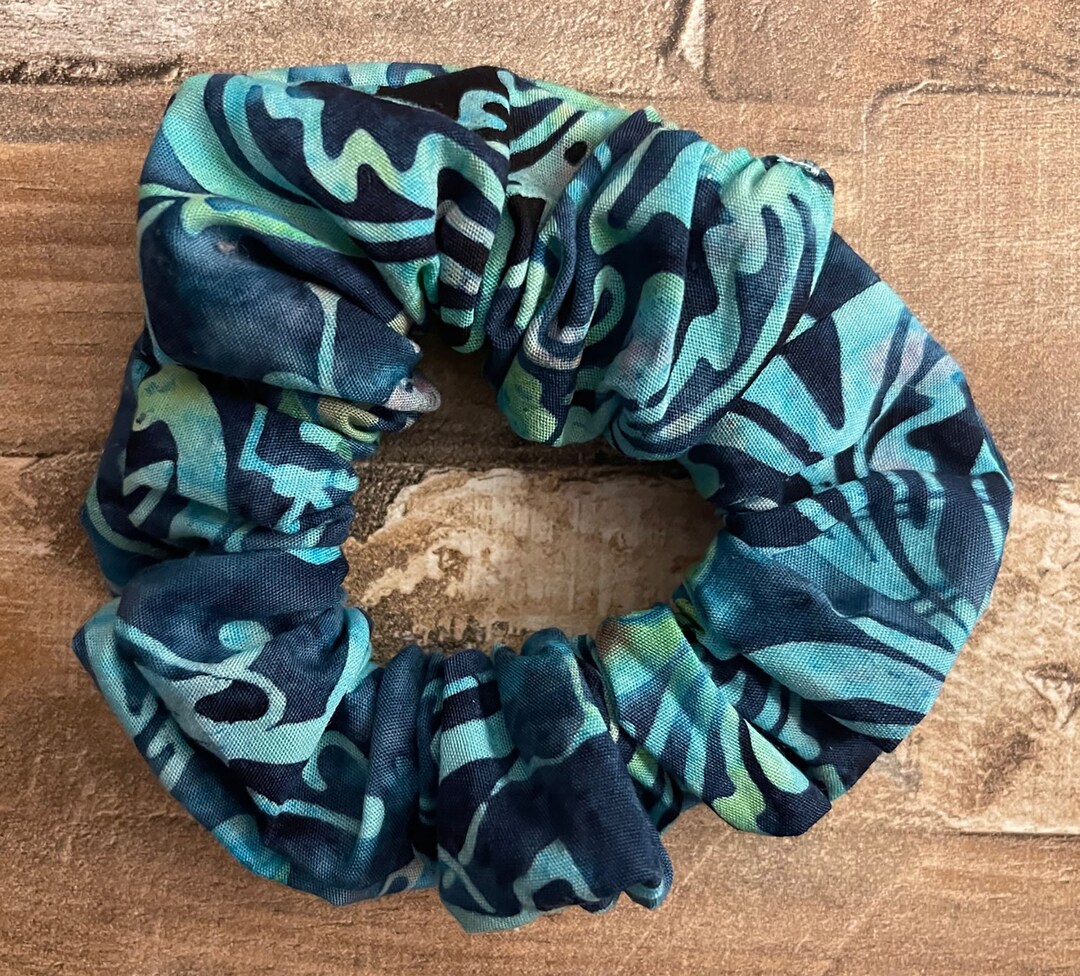 Watercolor Blue and Turquoise "the Regular" Regular Sized Scrunchie ...
