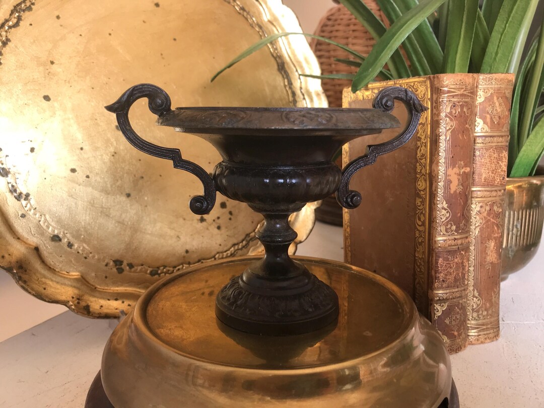 Vintage Bronze Trophy Urn Heavy Small Bronze Trophy Urn Antique Ornate ...