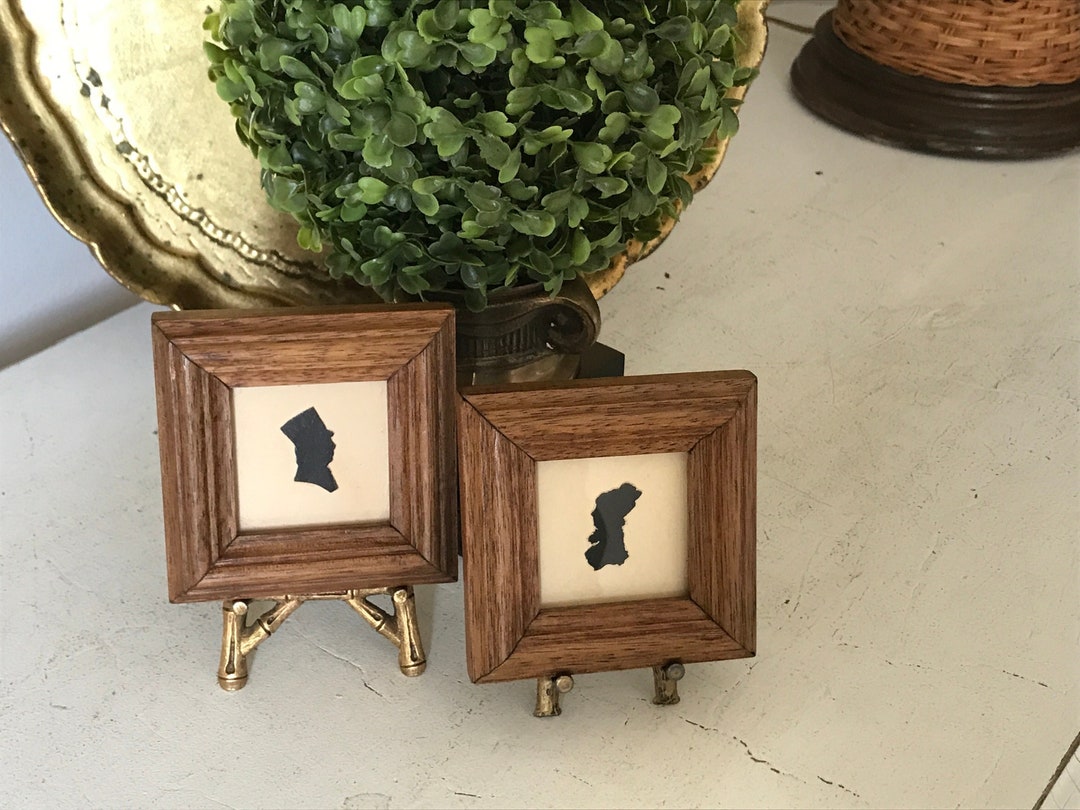 Framed Mini Silhouette Pair- Vintage Framed Man & Woman Paper ...