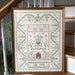Large Cross Stitch Sampler Framed Vintage Linen Cross Stitch Sampler Stitch Wall Decor Vintage ...
