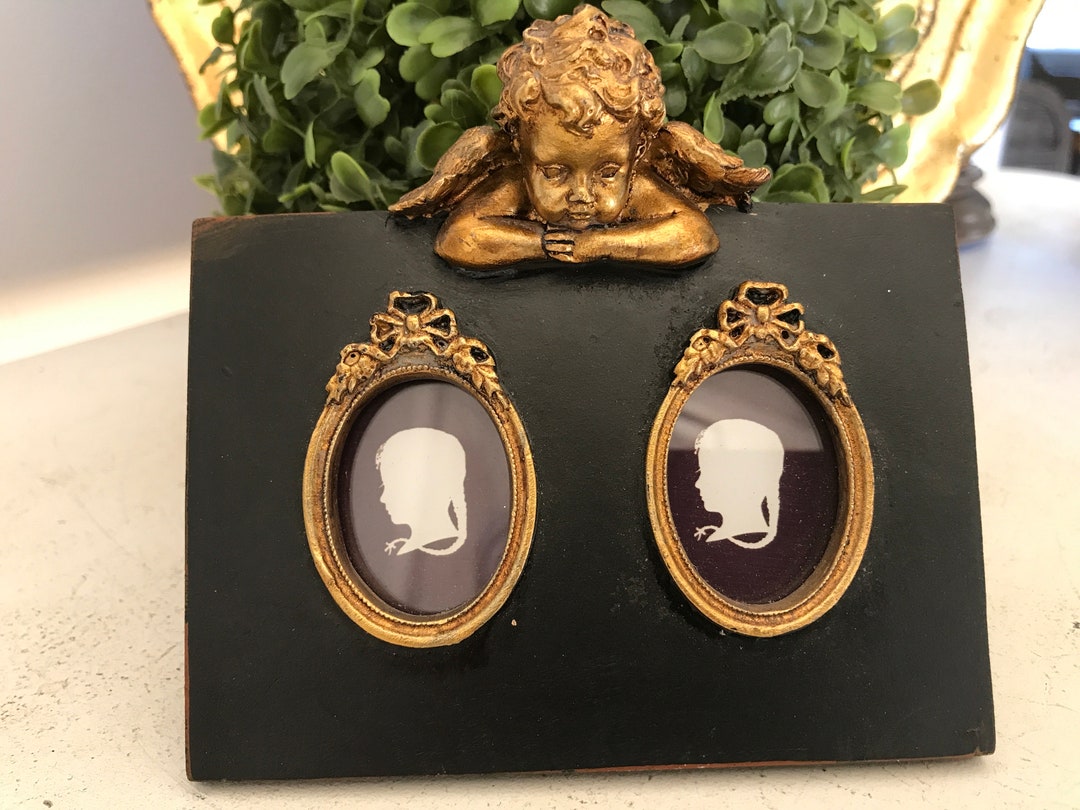 Double Oval Picture Frame Mini Double Oval Frame Mini Framed Silhouette ...