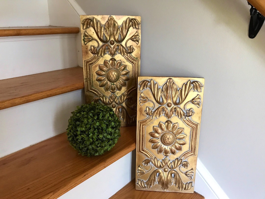 Vintage Plaster Wall Relief Plaques Florentine Style Wall Plaques ...
