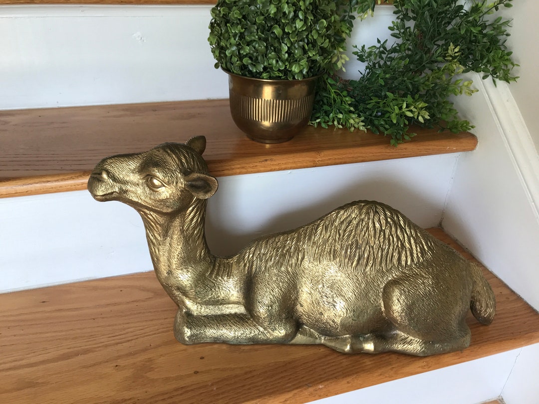 BIG Brass Camel Statue - Vintage Brass Camel Sculpture - Campbell ...