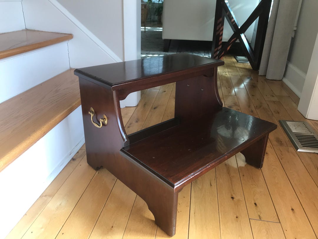 Vintage Bed Step Vintage Bed Step Stool Wood Bed Steps Two Step Bed ...