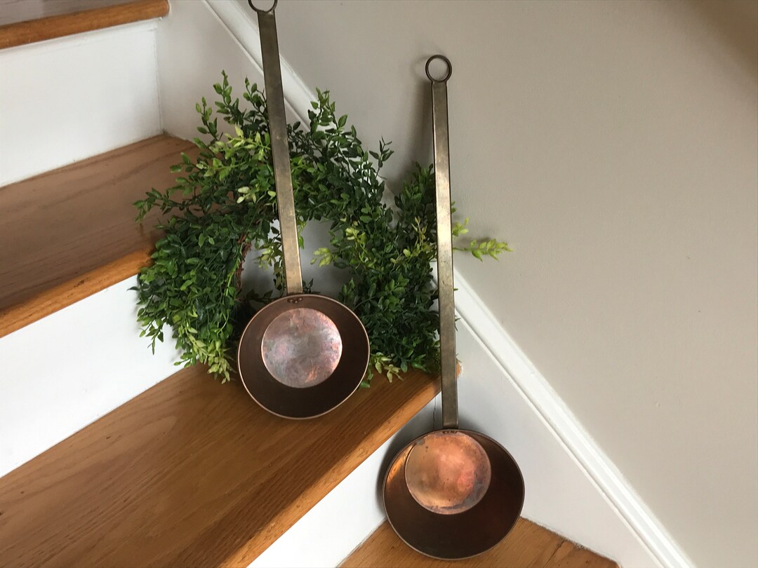 Set of Two Antique Copper Ladles - Copper Jam Ladles - Large Copper ...
