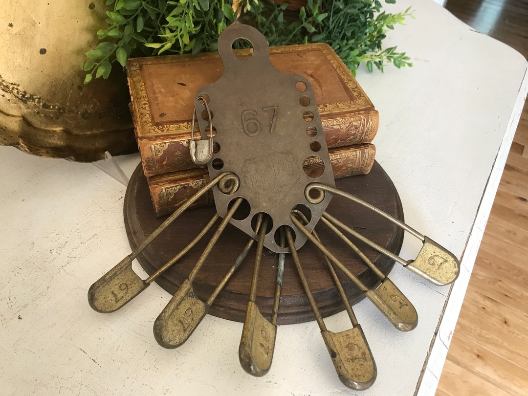 Antique Military Laundry Pins Antique Brass Laundry Tags Numbered Military Laundry Pin Set ...