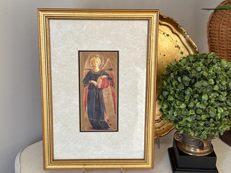 Framed Fra Angelico Music Angel Art Print - Renaissance Music Angel ...